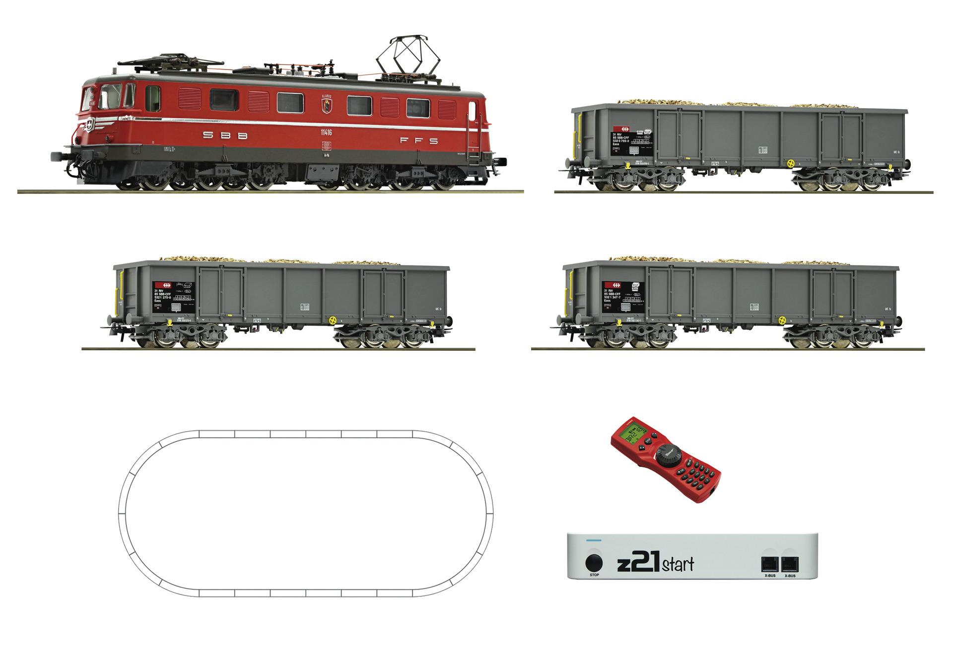 Roco 51296 Digital z21®start Set: Elektrolokomotive Ae 6/6 mit Rübenzug ...