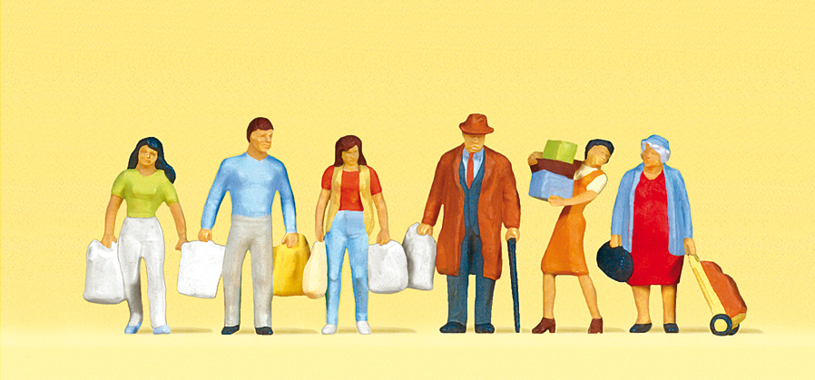 Preiser 10121 Einkaufende - World of Trains Modelleisenbahn Shop