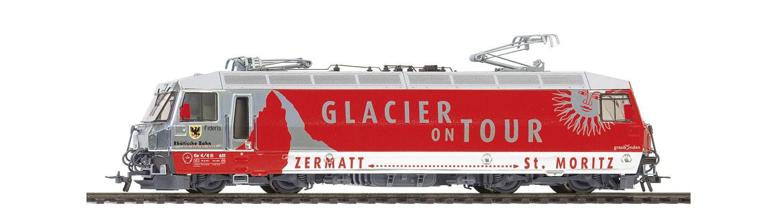BEMO 1559 161 RhB Ge 4/4 III 651 'Glacier on Tour' H0 Normalspur 3L-WS ...