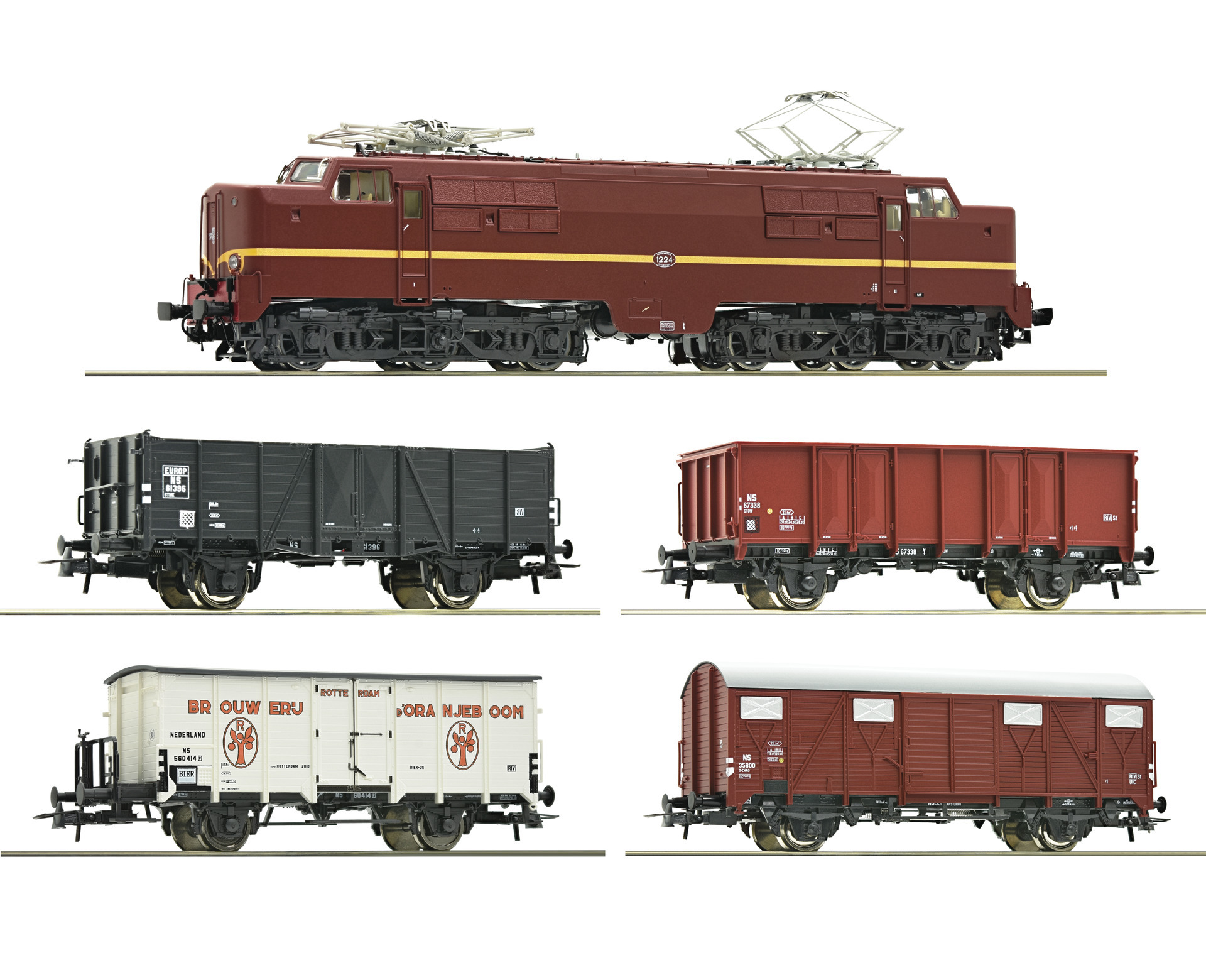 Roco 61460 5-tlg. Set: Elektrolokomotive 1224 mit Güterzug, NS World of ...