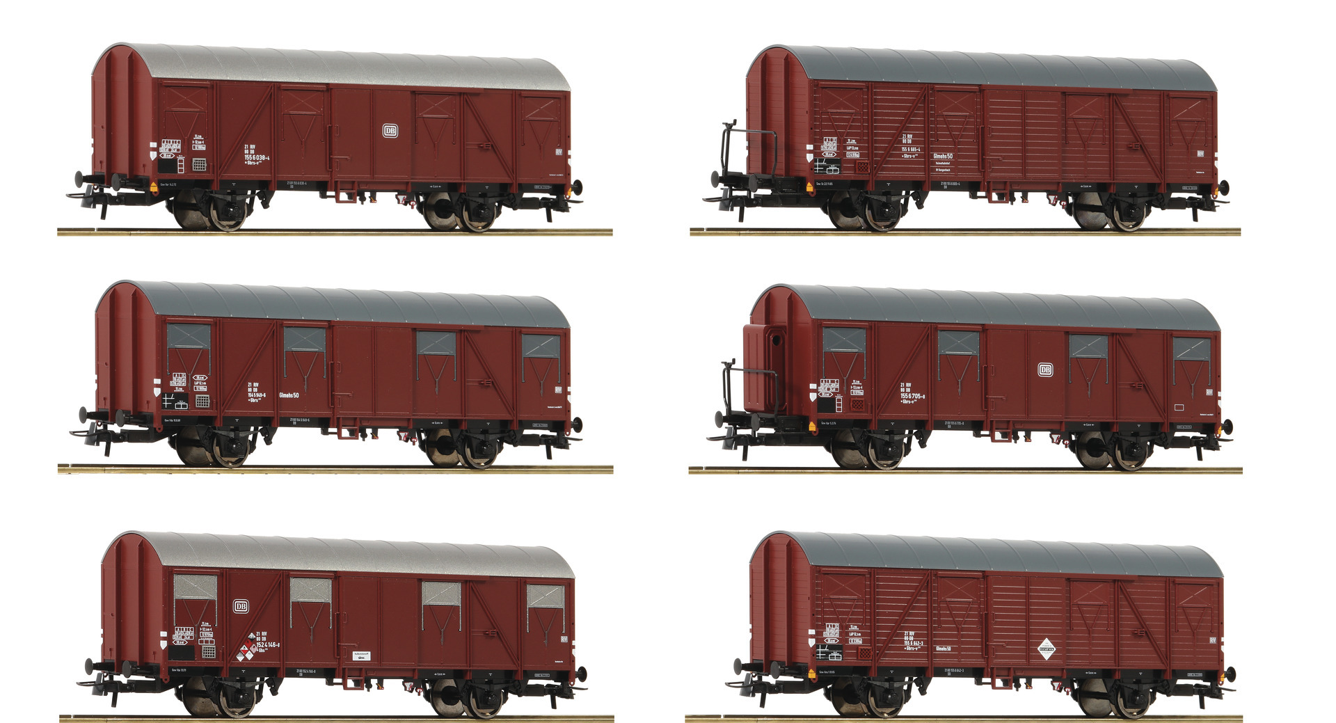 Roco 75952 12-tlg. Display: Gedeckte Güterwagen, DB World of Trains ...