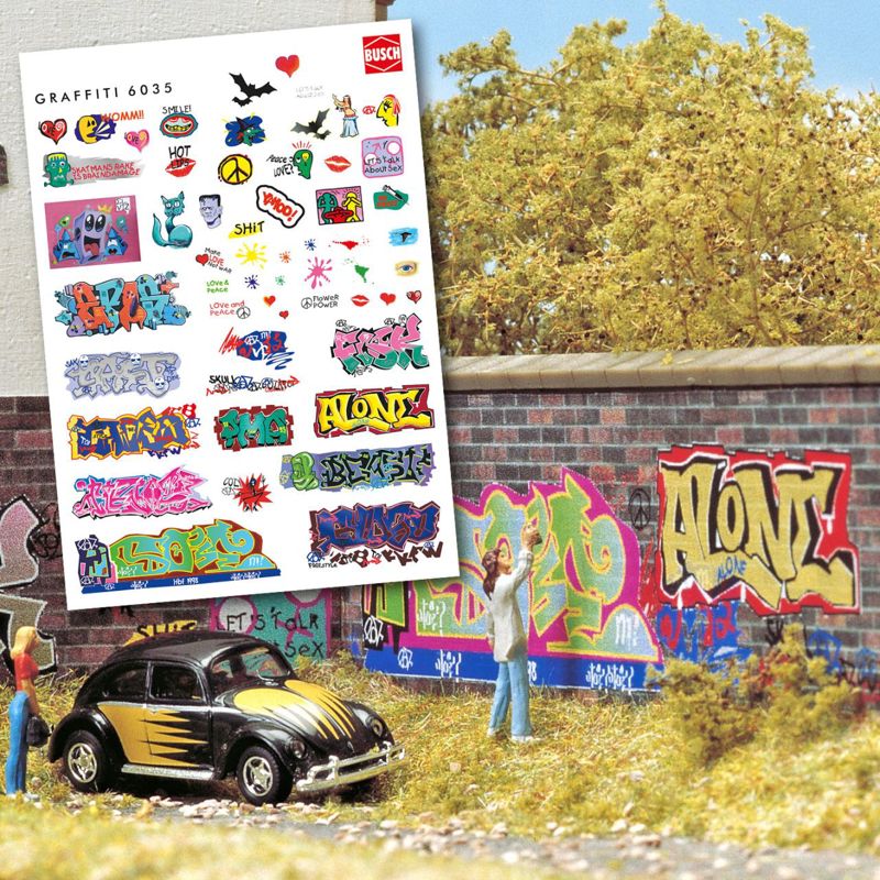 Busch 6035 Graffiti zum Anreiben - World of Trains Modelleisenbahn Shop