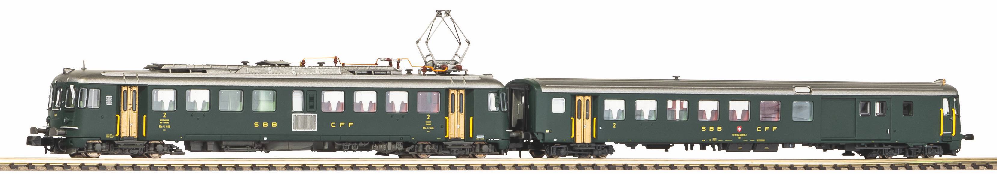 PIKO 94166 N-2er Set E-Triebwagen Rbe 4/4 SBB IV + Bt Steuerwagen ...