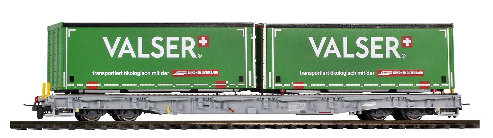 BEMO 2291 170 RhB R-w 8380 ACTS Tragwagen "Valser" World of Trains ...