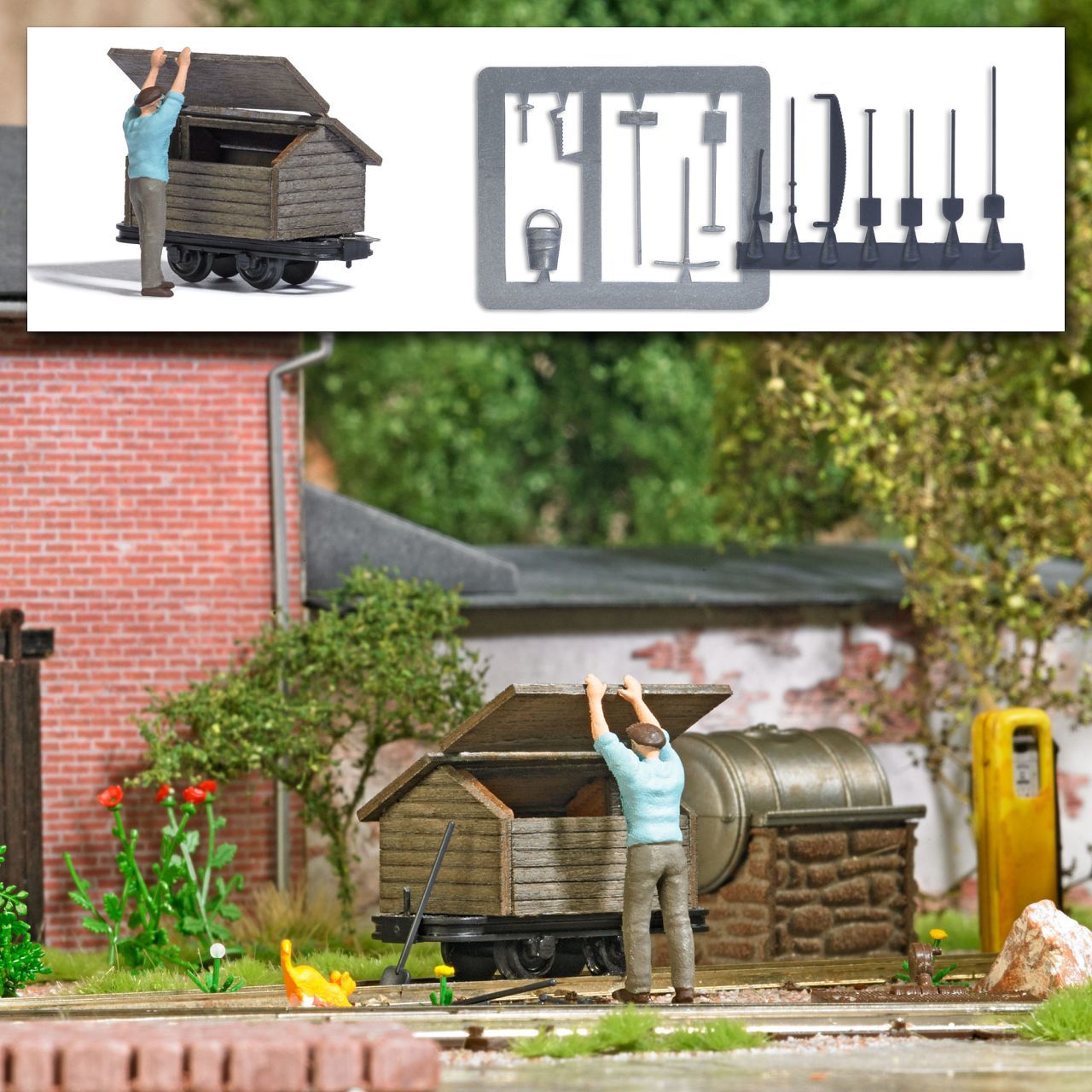 Busch 12453 Action-Set: Werkzeugwagen öffnen World of Trains ...