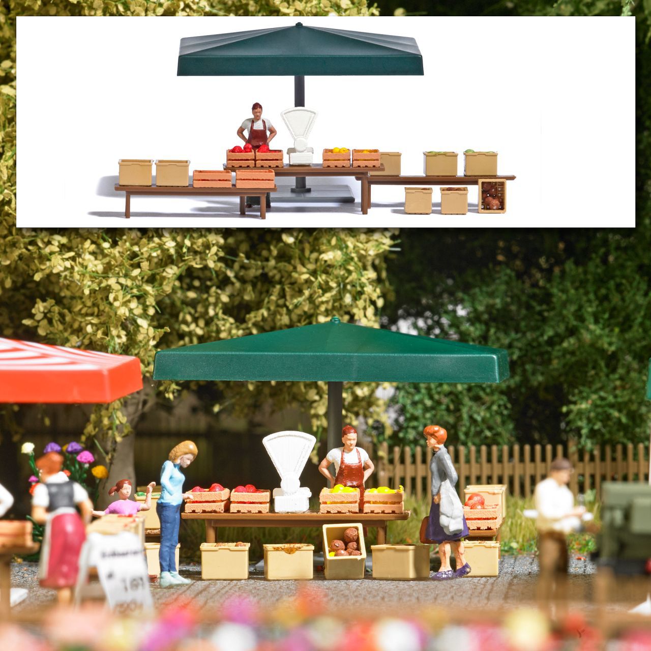 Busch 7915 Action Set: Marktstand Gemüse World of Trains ...