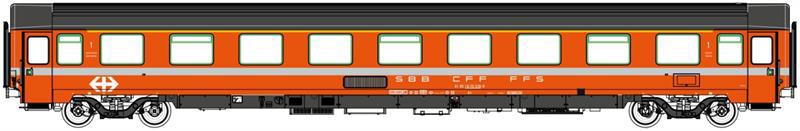 L.S. Models 47306 SBB Eurofima Am 1.Kl. orange Ep IV World of Trains ...