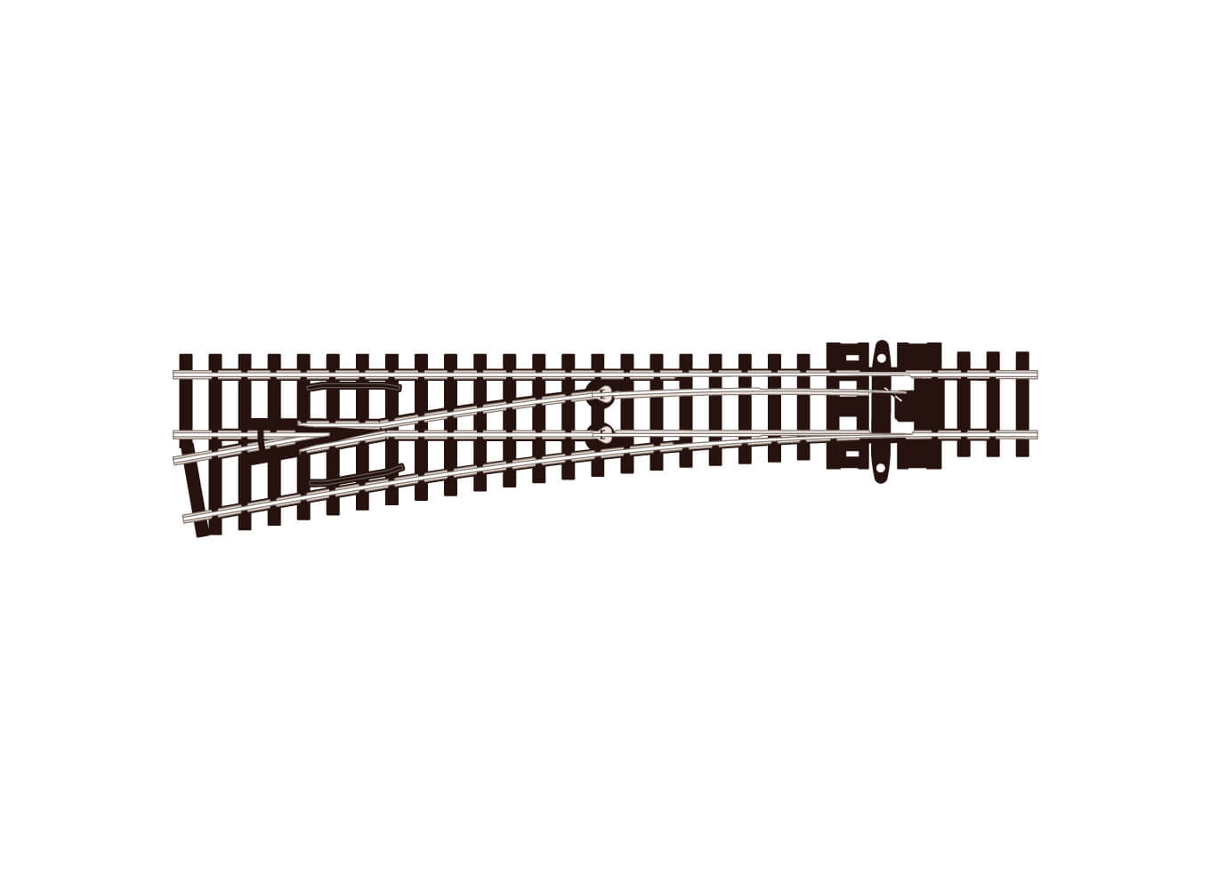 PECO SL-U396F Code 55 10° Weiche links, mittlere, R 457 mm World of ...