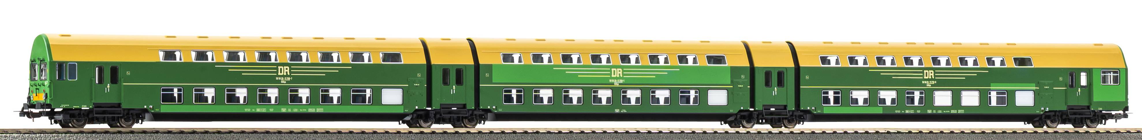 PIKO 53123 Doppelstock-Gliederzug DGBgq, 3teilig DR IV mit ...