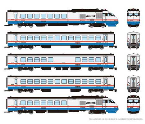 Rapido Trains Inc 525004 RTL Turbo DC AMTRAK Set 4 World of Trains ...