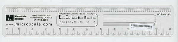 Microscale Industries Inc 03-1 Clear HO Scale Ruler World of Trains ...