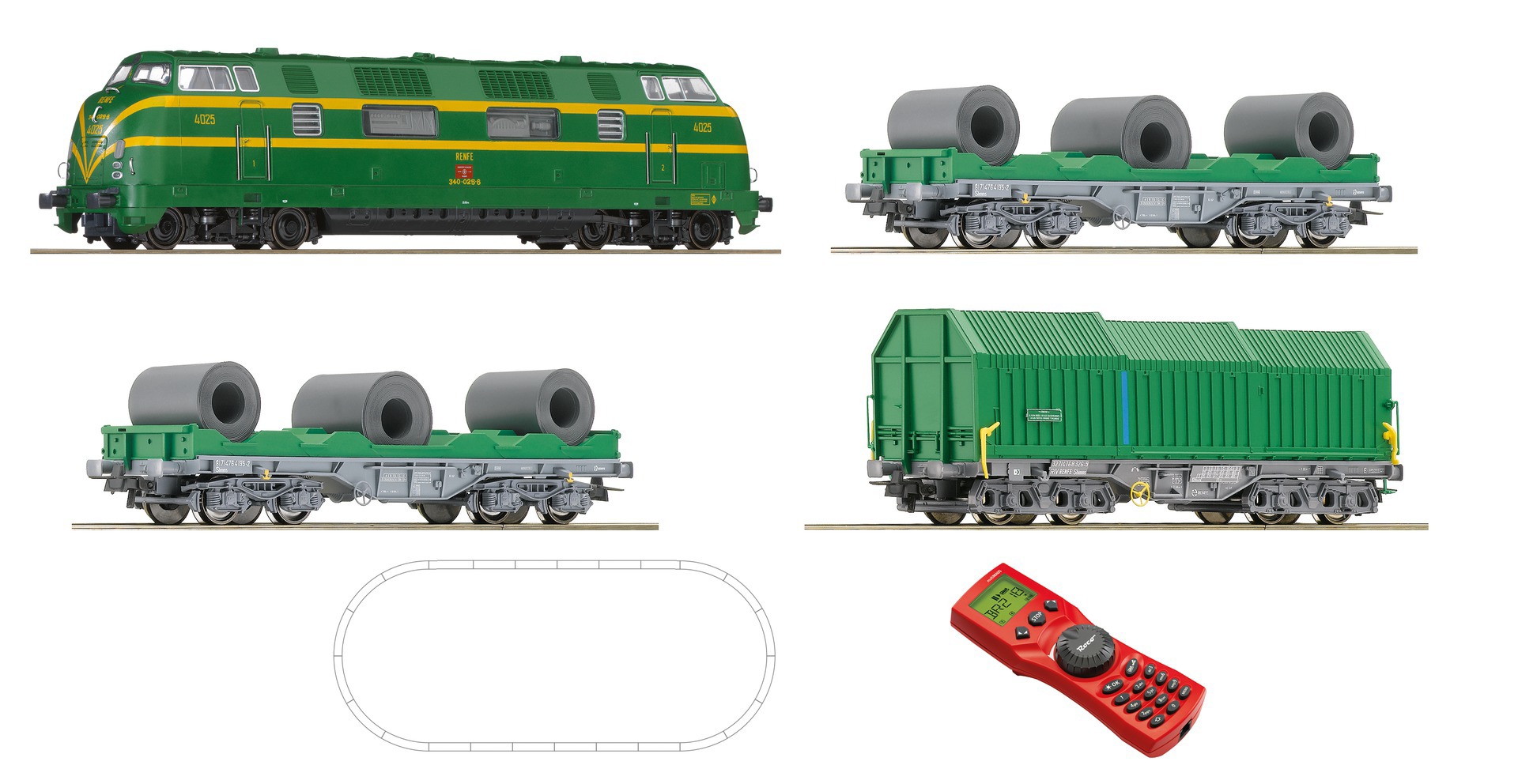 Roco 51269 Digital Starter Set: Diesellokomotive D.340 + Stahlzug ...