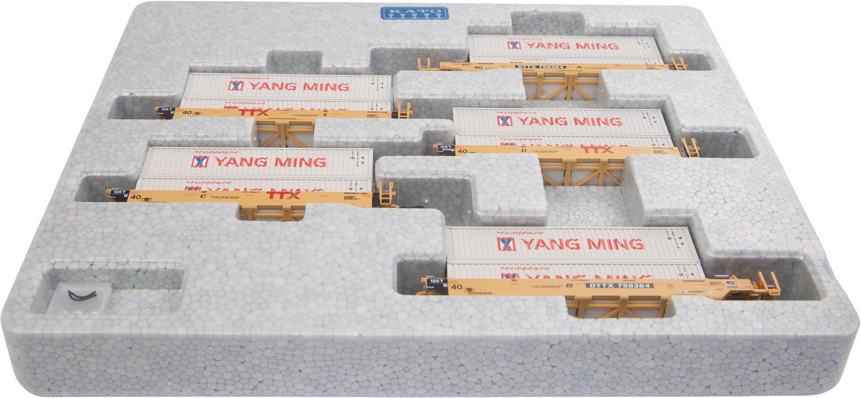 Kato 701066212 Gunderson MAXI-I Double Stack Car 5 Unit Set, TTX New Logo #0759364 with Cang ...